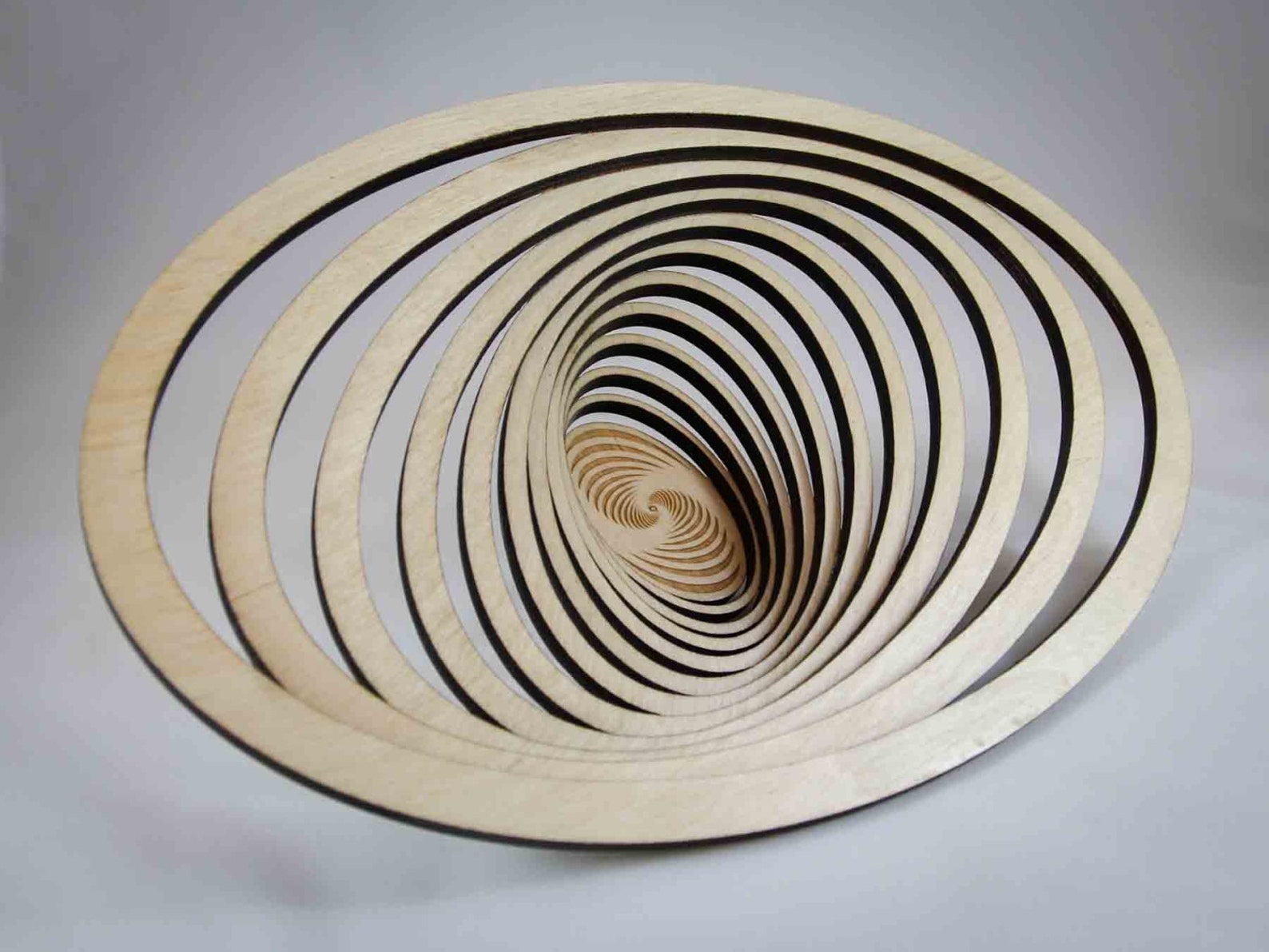 8 X 12" Wooden Twist Bowl - Ellipse Design - Etsy