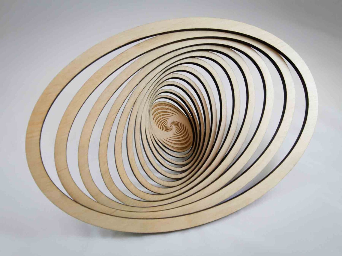 8 X 12" Wooden Twist Bowl - Ellipse Design - Etsy