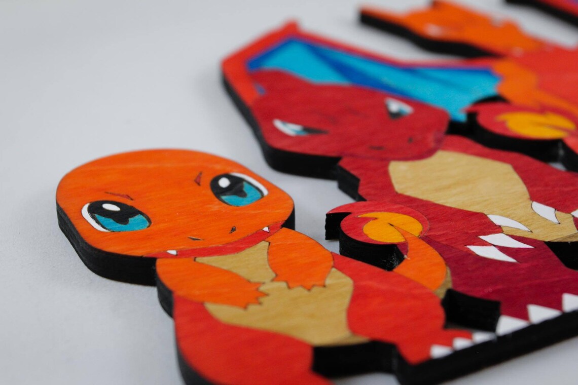 Pokemon Evolution Wooden Laser Cut Wall Art | Etsy