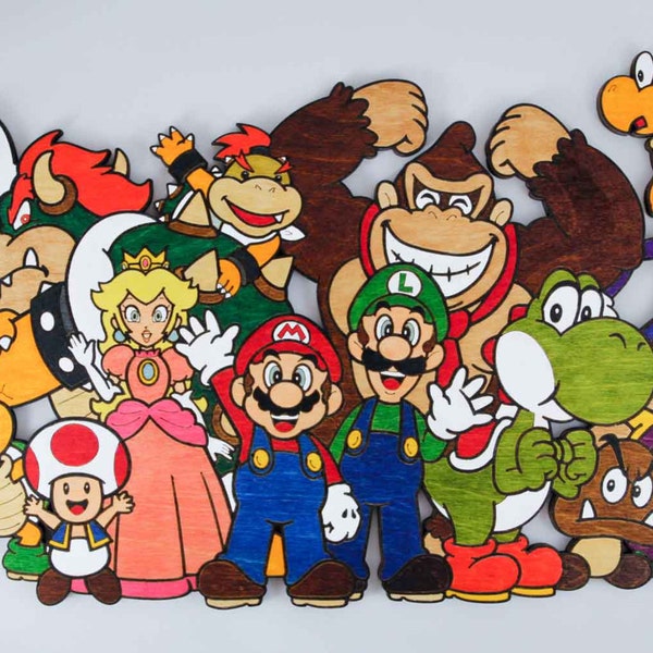 Super Mario Laser Cut Characters - Etsy