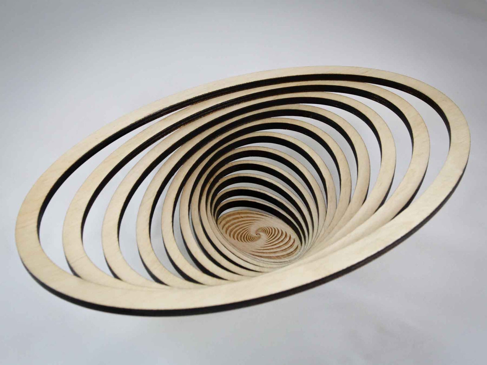 8 X 12" Wooden Twist Bowl - Ellipse Design - Etsy