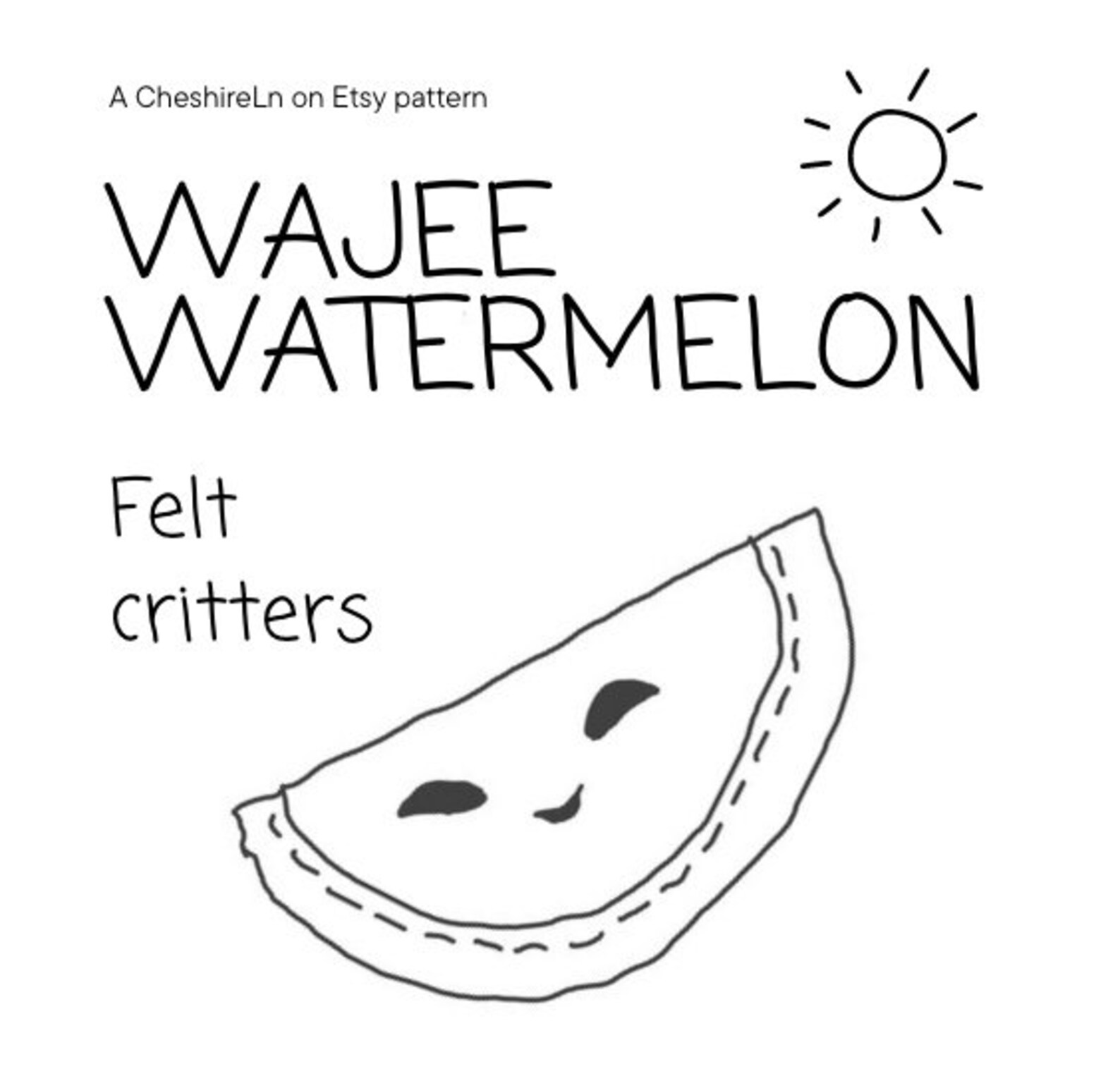 Wajee Watermelon Downloadable Pattern PDF for DIY Handmade Felt ...