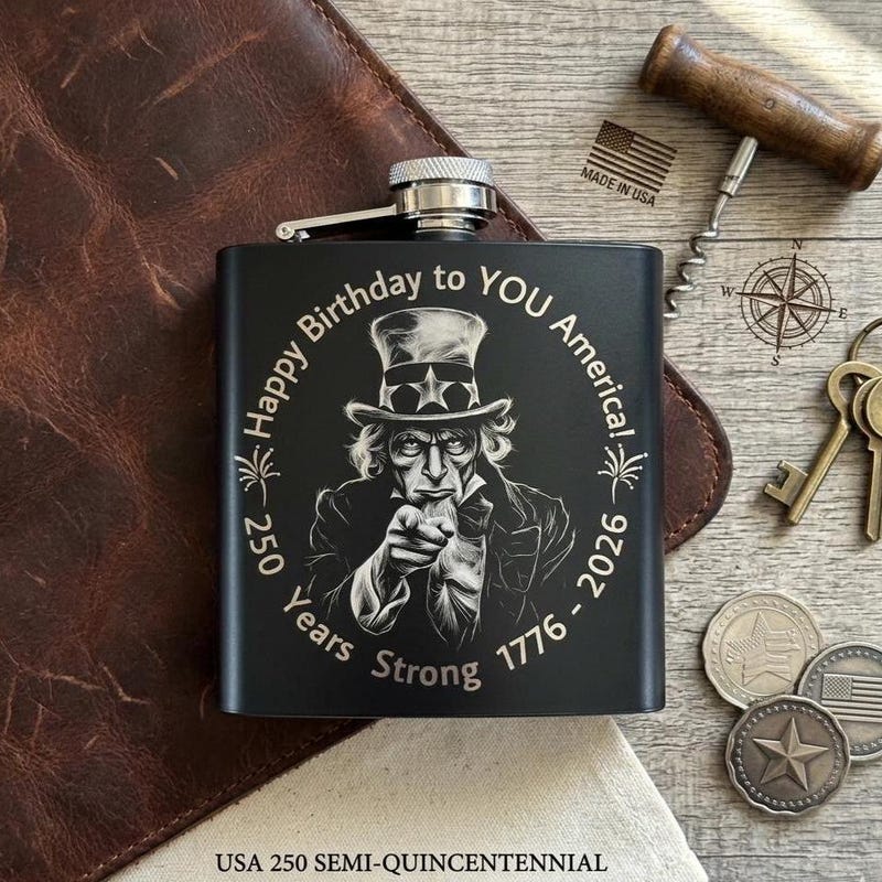 America 250 Flask - Etsy