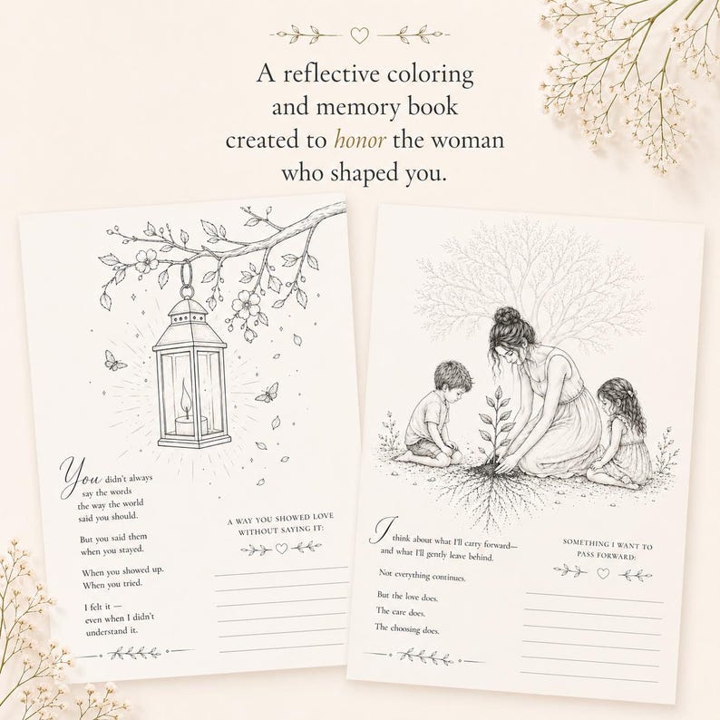 Mother’s Day Gift for Mom, Keepsake Coloring Book for Mom, Printable ...