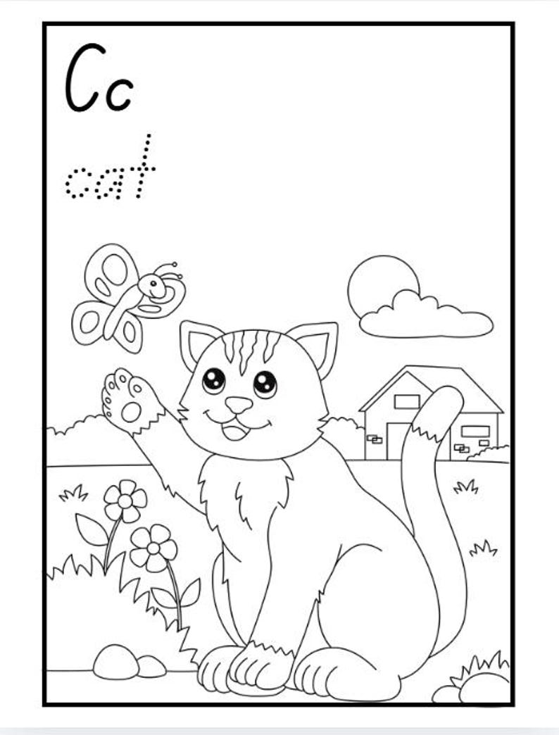 Animals Alphabet Tracing Coloring Book for Toddlers Ages 3-5, ABC ...
