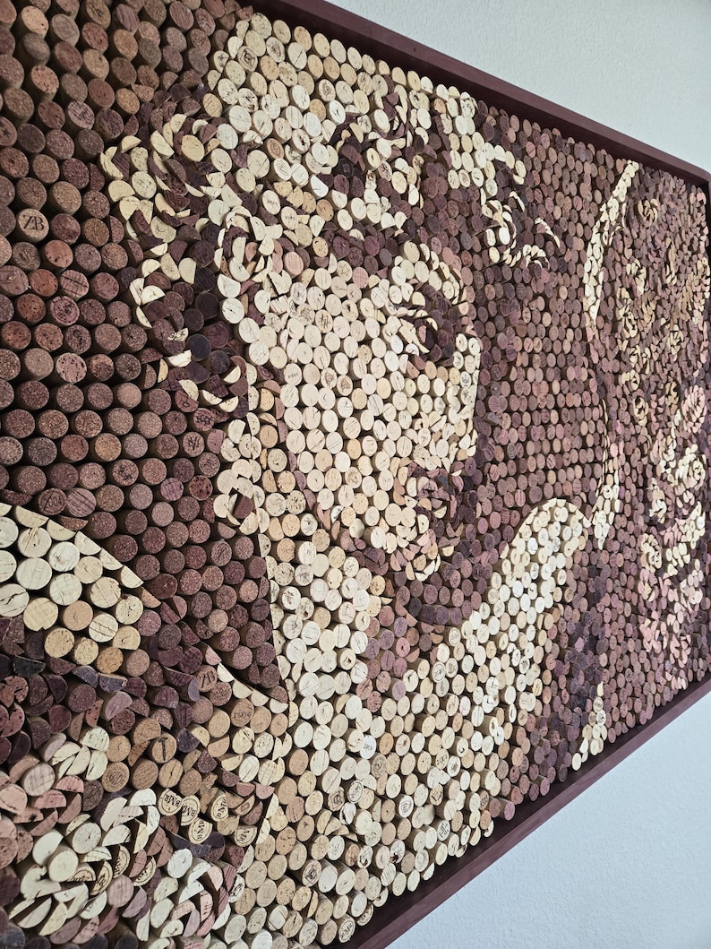 Cork Mosaic Sculpture: Angel Art, Wine Cork Wall Decor, Title ...