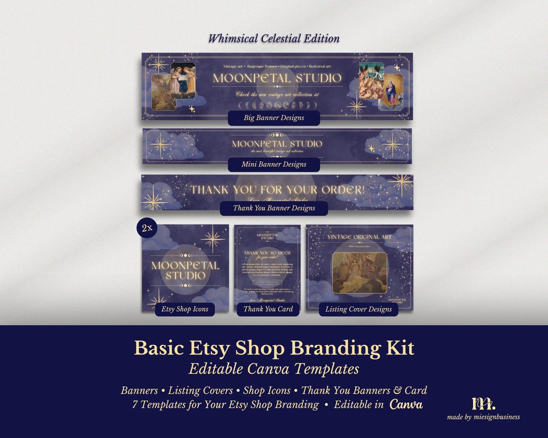 Etsy Shop Kit Bundle, Canva Template, Etsy Banner Template, Basic ...