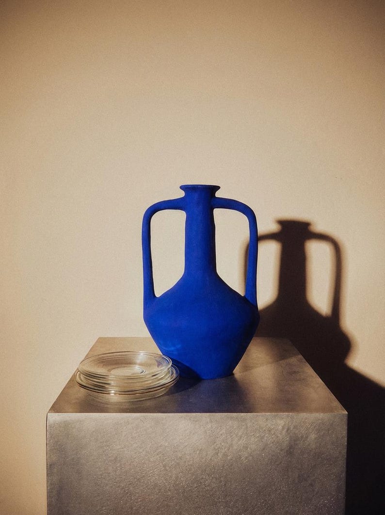 Handmade Majorelle Blue Vase – Moroccan Terracotta Art Decor. - Etsy