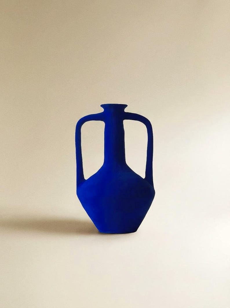 Handmade Majorelle Blue Vase – Moroccan Terracotta Art Decor. - Etsy