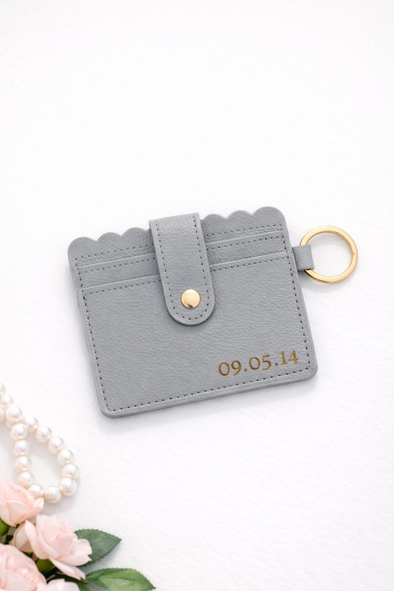 Personalized Card Holder Keychain Wallet, Custom Name Wallet Keychain ...
