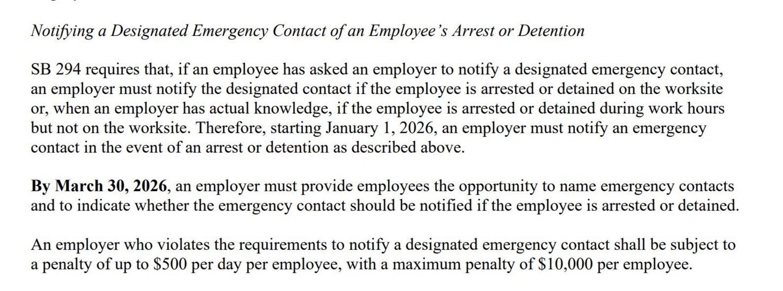 California Employee Emergency Contact Form Template | Arrest or ...