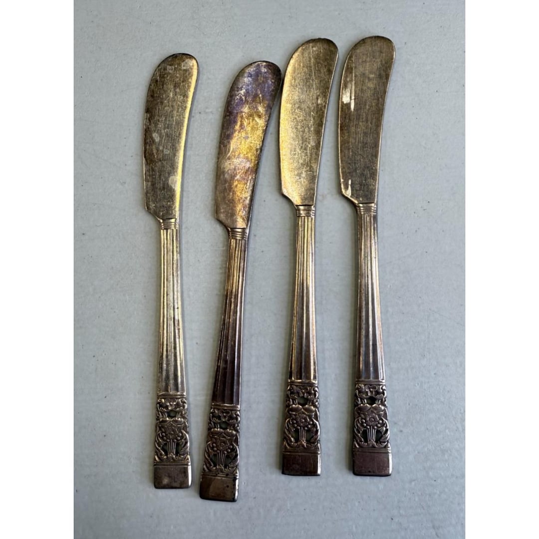 Oneida Community Coronation Silverplate Butter Spreaders Knives Set of ...