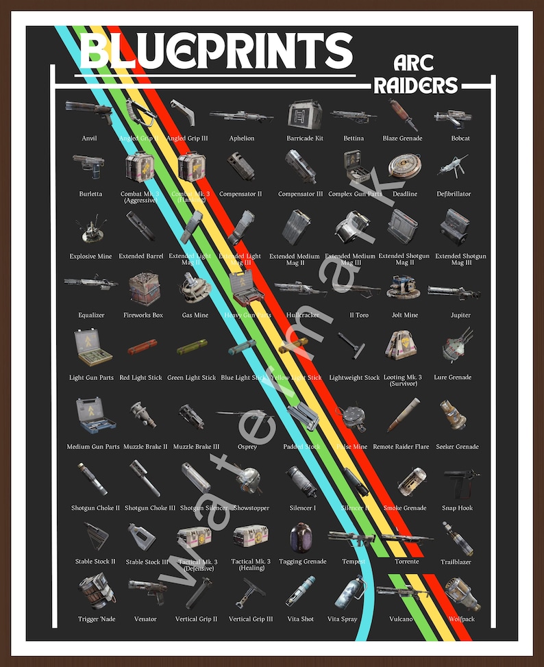 Arc Raiders Blueprints Poster - Etsy