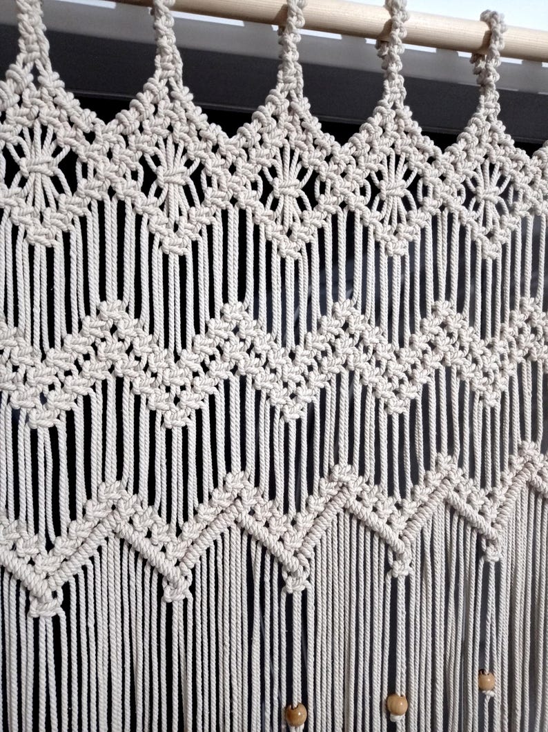 Customizable Boho Macrame Curtain, Room Divider, Bohemian Window Decor ...