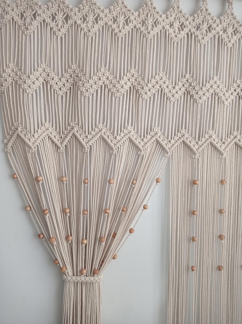 Customizable Boho Macrame Curtain, Room Divider, Bohemian Window Decor ...