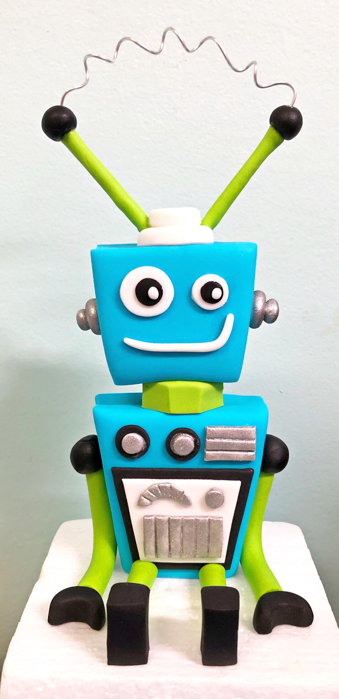 Robot Fondant Cake Topper - Etsy
