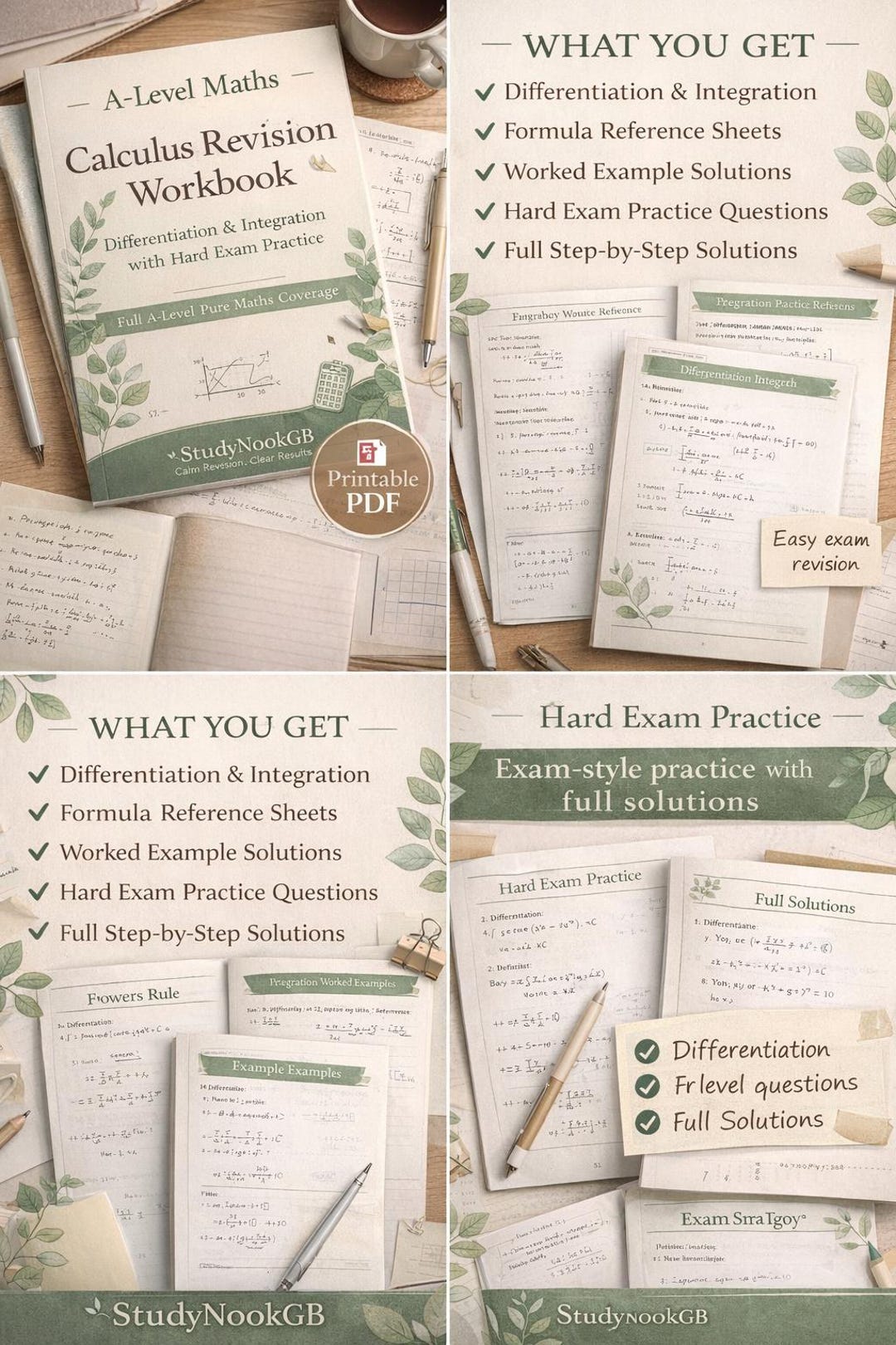 A-level Maths Calculus Workbook: Differentiation & Integration With ...