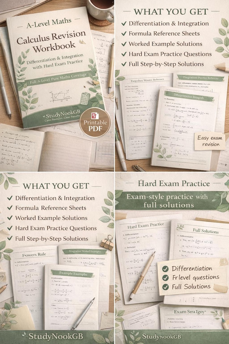 A-level Maths Calculus Workbook: Differentiation & Integration With ...