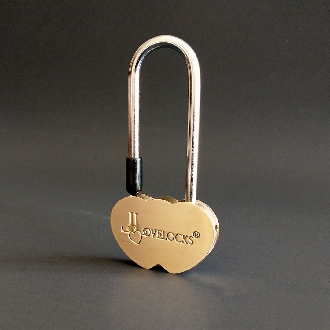 Lovelocks Solid Brass Love Lock, "double Heart" Padlock, Wedding Love ...
