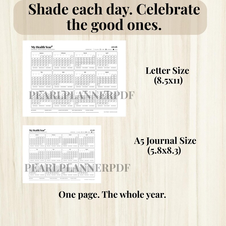 Symptom Tracker BUNDLE - PRINTABLE Monthly + Annual - Chronic Pain ...