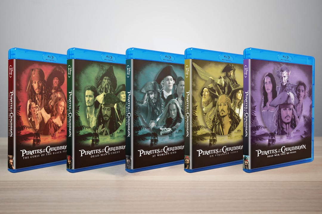 Pirates of the Caribbean Series Custom Replacement Blu-ray Covers W ...