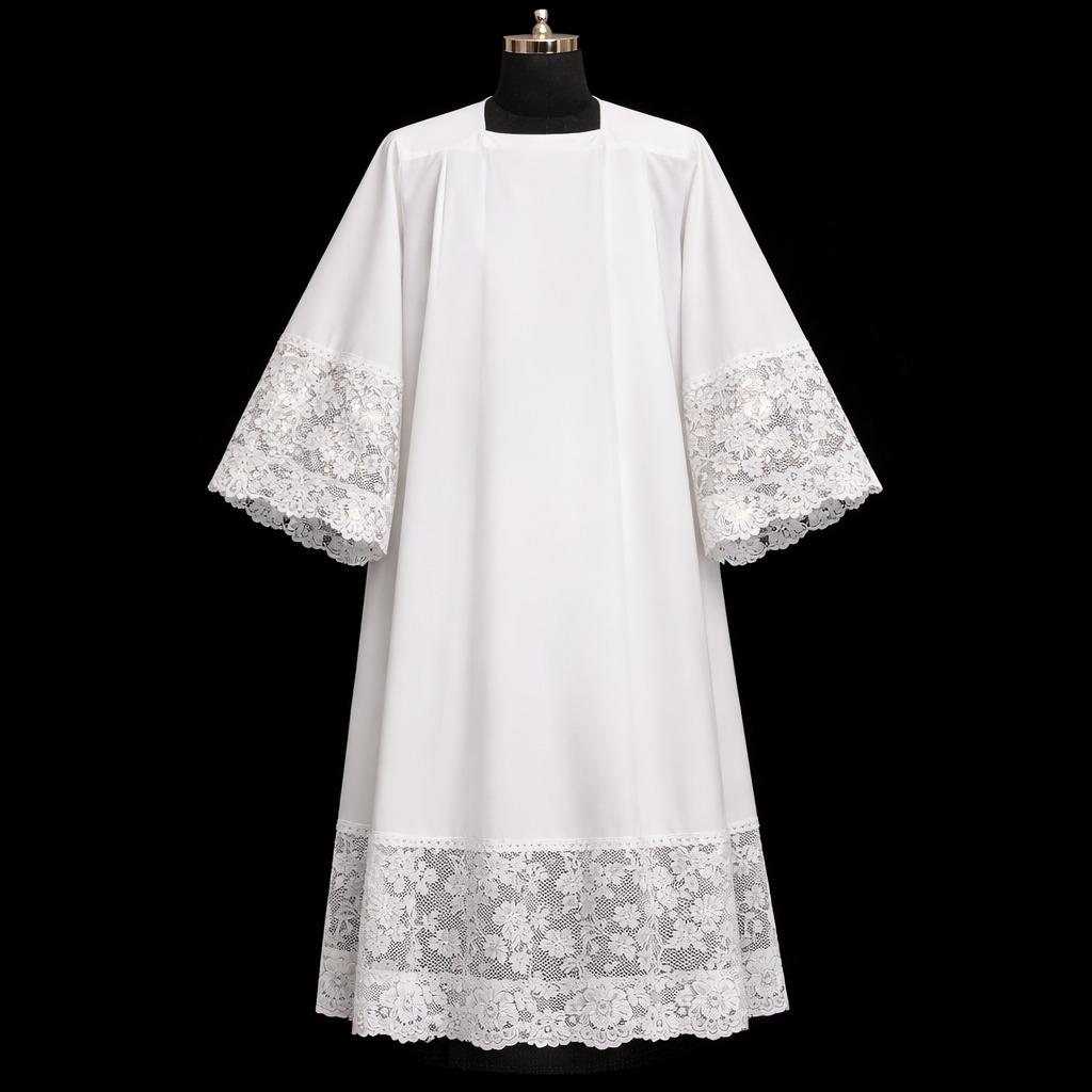 Men’s Lace Alb – Square Neck Clergy Robe, Liturgical Vestment - Etsy