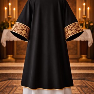 Black Chasuble With Gold Cross Detail – Elegant Liturgical Vestment for ...