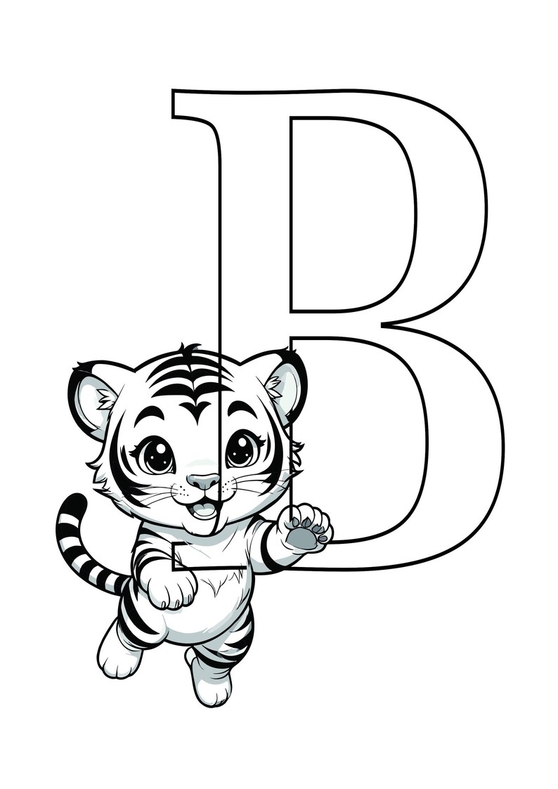 Tiger Alphabet Coloring Book | 26 Animal Letter Pages ( PDF Download ...