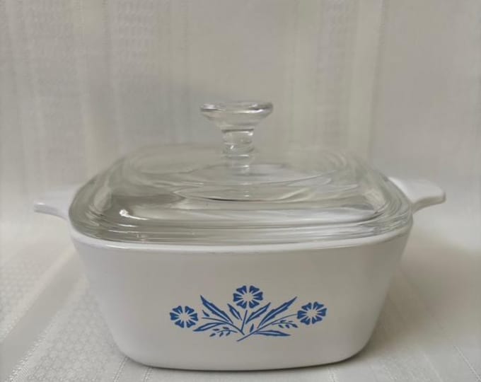 Pyrex Corning Ware 2 3/4 Cup Dish With Lid Cornflower Blue Pattern P-43 ...