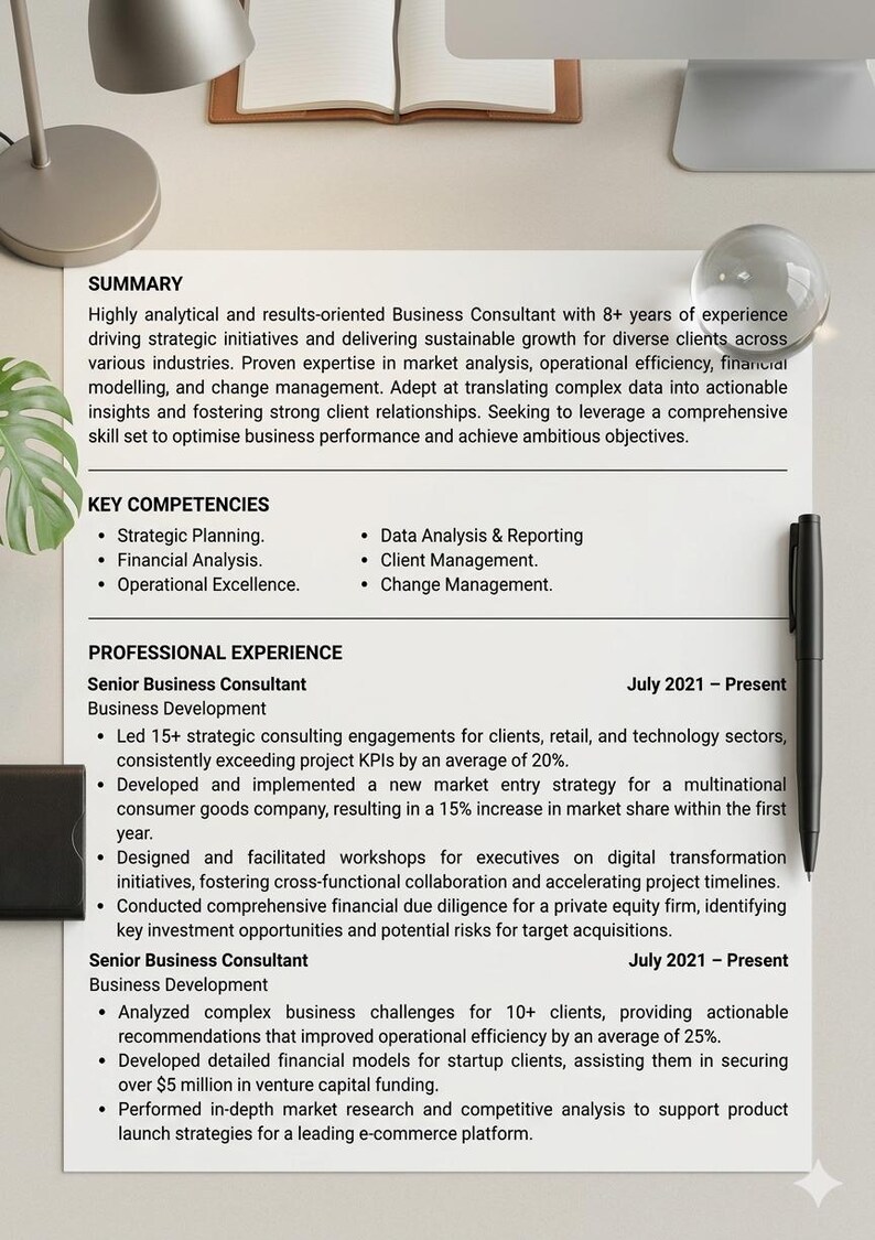 Ats-friendly Modern Resume Template | Word, Google Docs & Pages ...