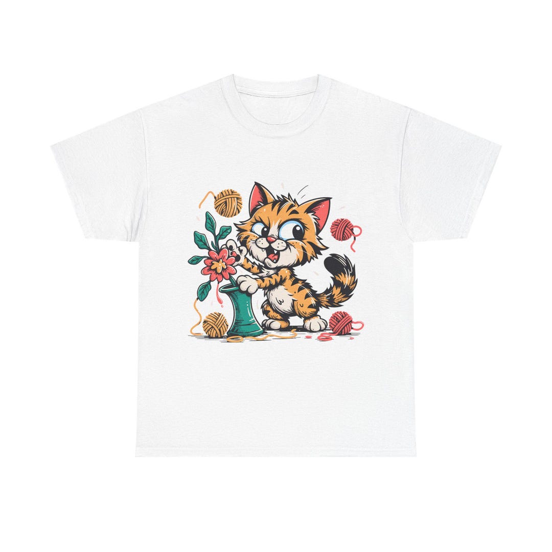 Cheeky Kitty Antics Funny Cat T-shirt Design - T-shirt - Etsy