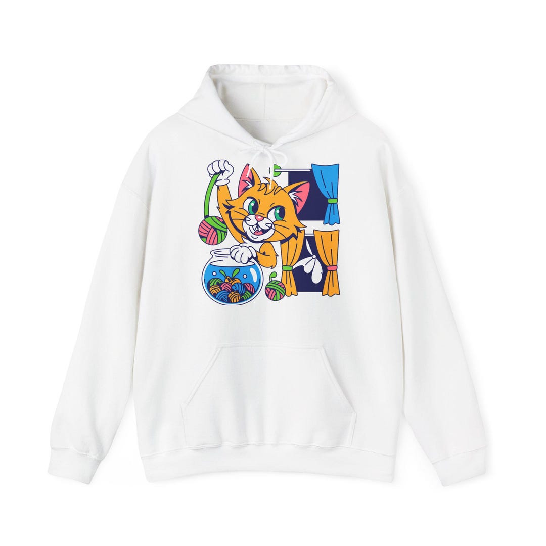 Curious Cat Hijinks - Mischievous Feline Fun Graphic Tee - Hoodie - Etsy