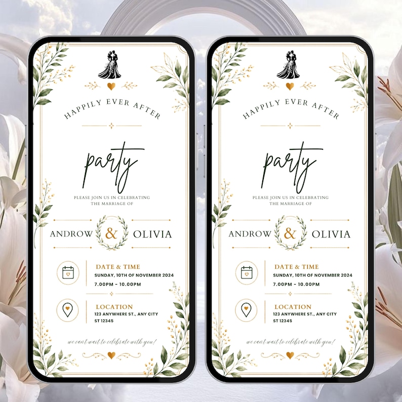 Animated Wedding Invitation, Digital Wedding Evite, RSVP Video ...
