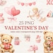 Watercolor Valentine's PNG Clipart, 25 Valentine’s Day Illustrations ...