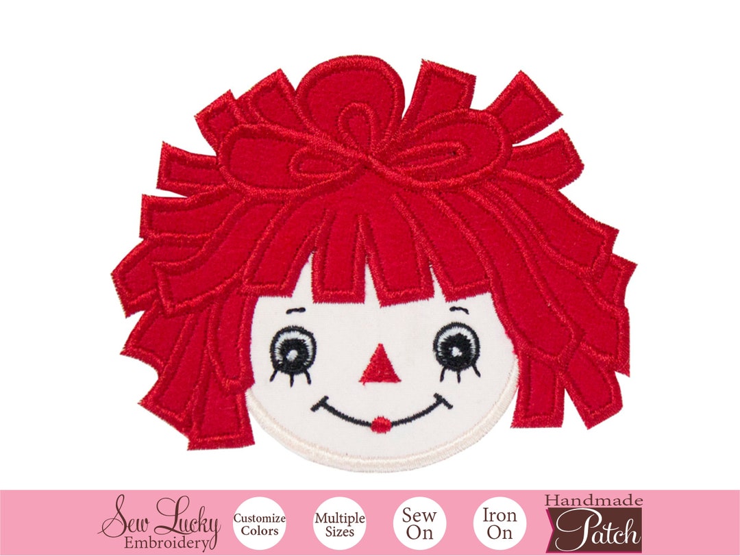 Raggedy Ann Face Applique Patch - Iron on or Sew On - Etsy