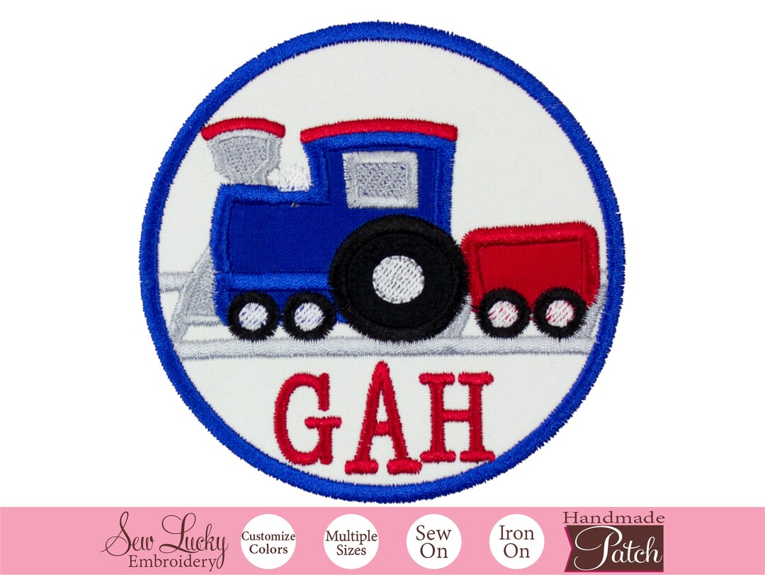 Train Monogram Circle Patch - Railroad Patch - Personalized Patch ...