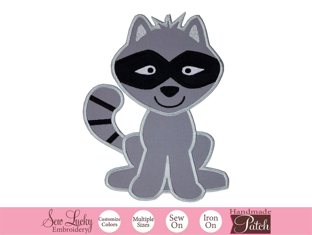 Raccoon Patch - Animal Patch - Iron on Patch - Sew on Patch - Applique ...