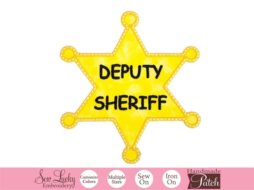 Deputy Sheriff Badge Patch - Policeman Patch - Iron on Patch - Sew on ...