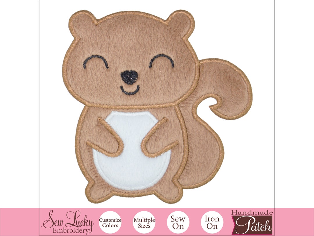 Squirrel Patch - Animal Patch - Iron on Patch - Sew on Patch - Applique ...