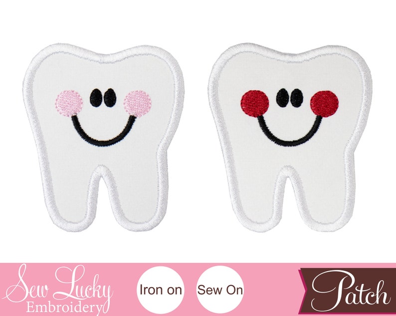 Happy Tooth Patch Iron on Patch Sew on Patch Applique - Etsy