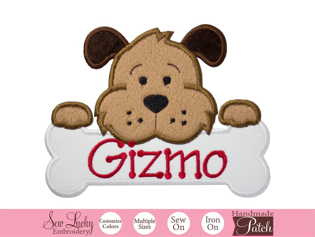 Personalized Dog Bone Patch - Custom Dog Appliqué - Iron on or Sew on ...