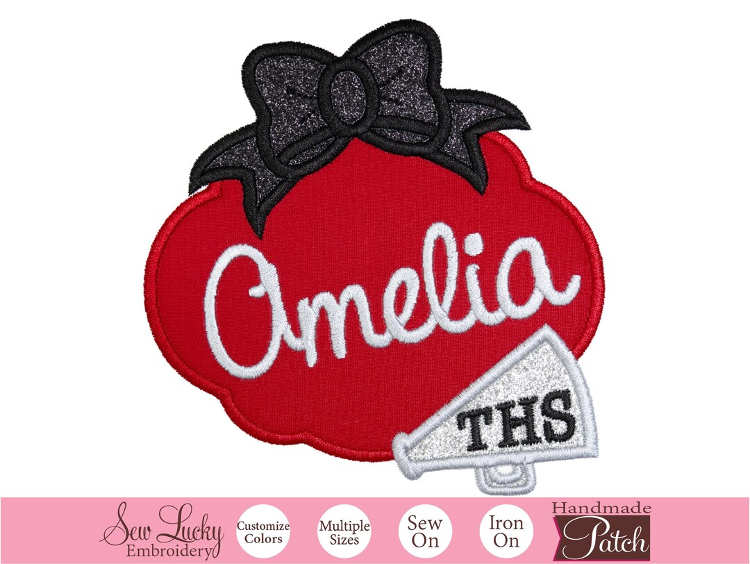 Personalized Cheer Patch With Name and Megaphone Custom Embroidered ...