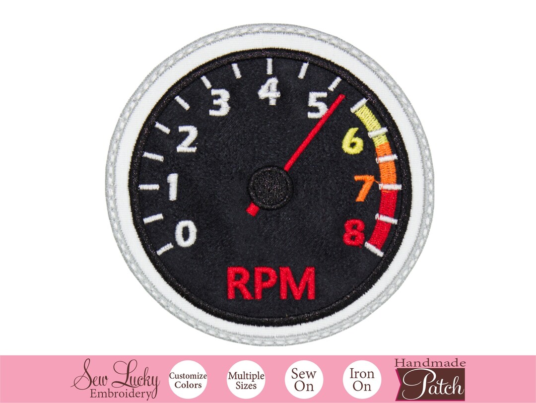 Tachometer Car Gauge Patch - Racing Patch - Iron on Patch - Sew on ...