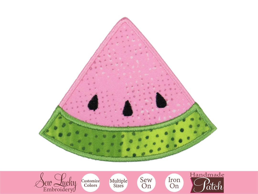 Pink Watermelon Slice Patch - Summer Fruit Patch - Sew on Patch - Iron ...