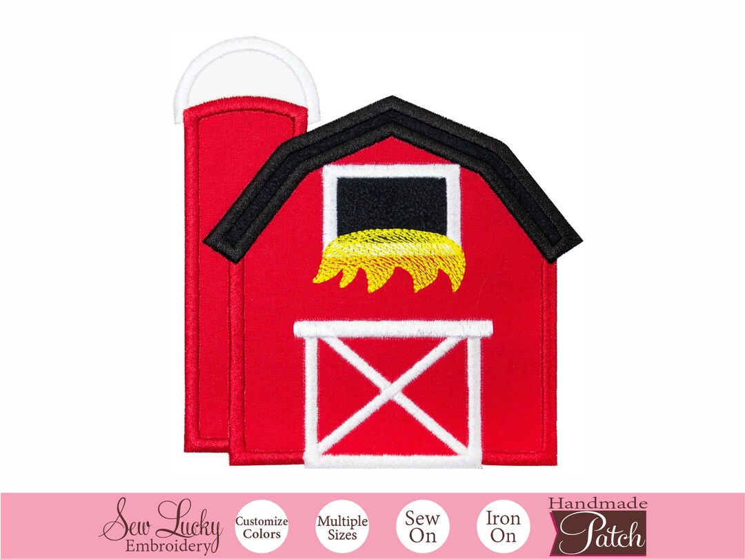 Barn With Silo Patch - Iron on Patch - Sew on Patch - Farm Patch ...