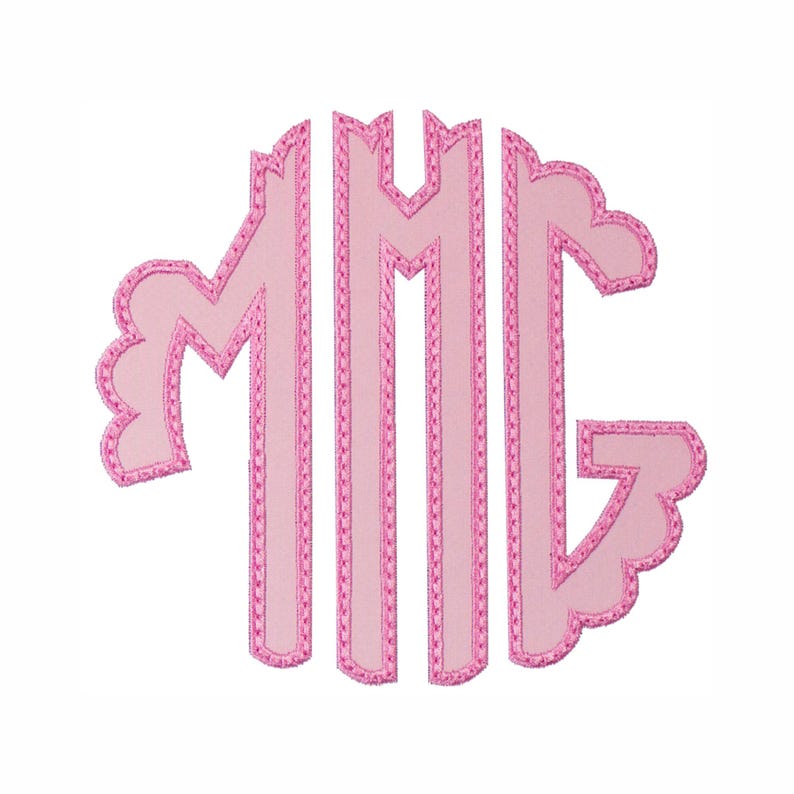Pink Monogram Patch, Custom Letters, Iron on or Sew on Applique ...