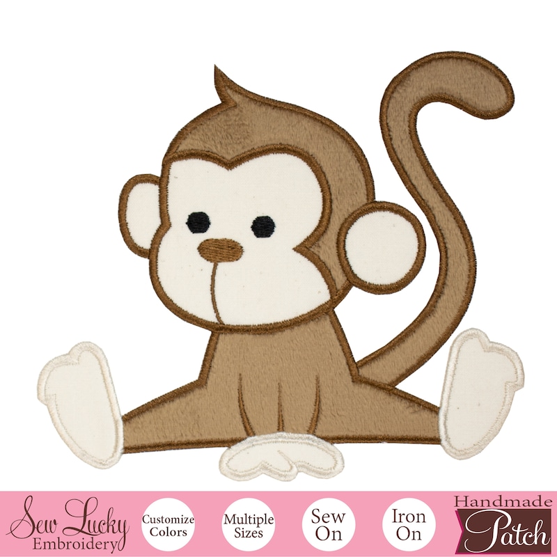 Monkey Applique - Etsy