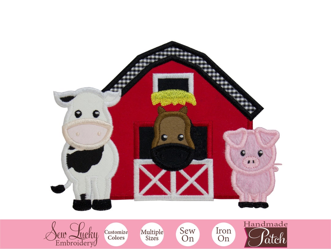Barn Animal Farm Patch - Country Patch - Rustic Patch - Iron on Patch ...