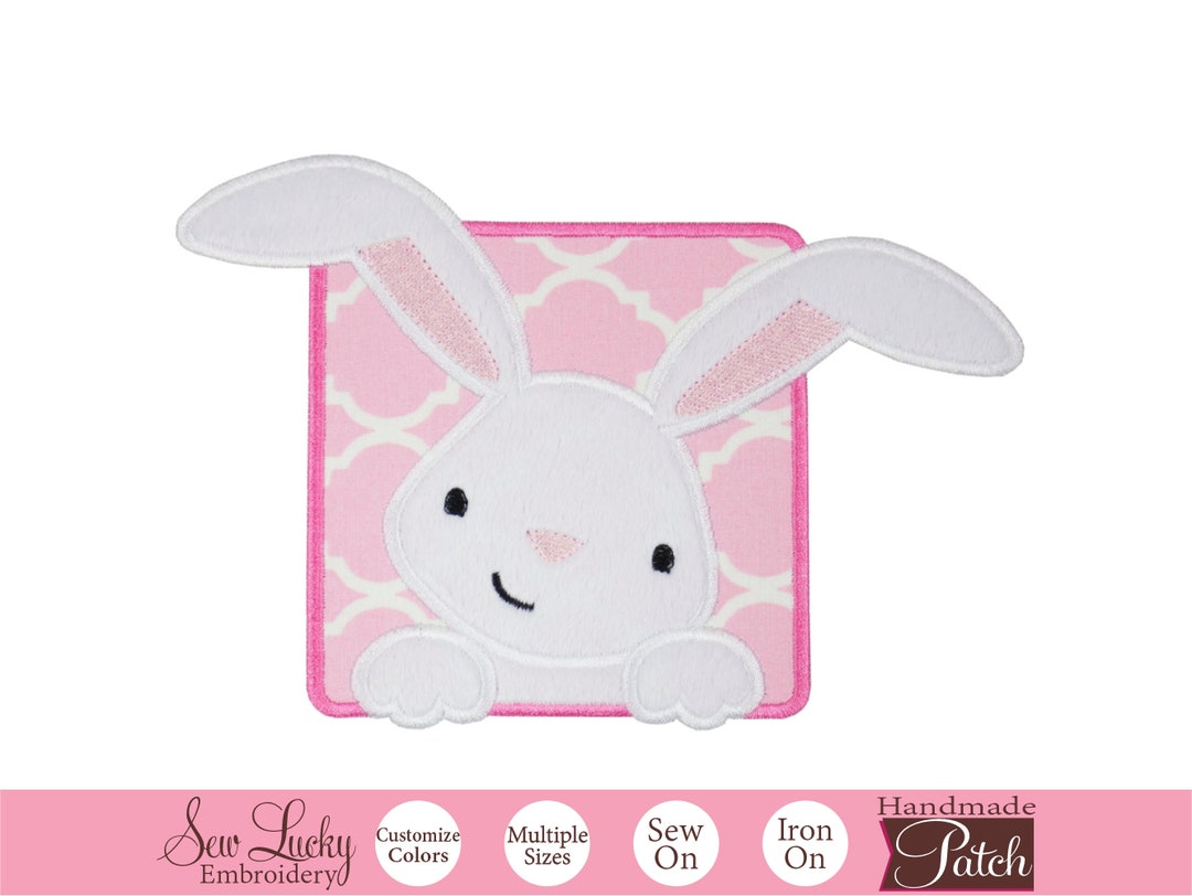 Cute Easter Bunny Patch - Animal Patch - Iron on Patch - Sew on Patch ...