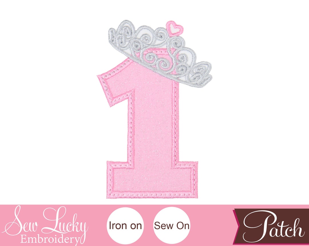 Tiara Princess Crown Birthday Number Patch Iron on Patch - Etsy